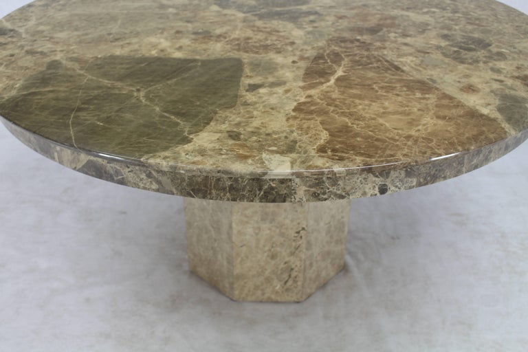 Large Round Marble Dining Center Conference Table at 1stDibs
