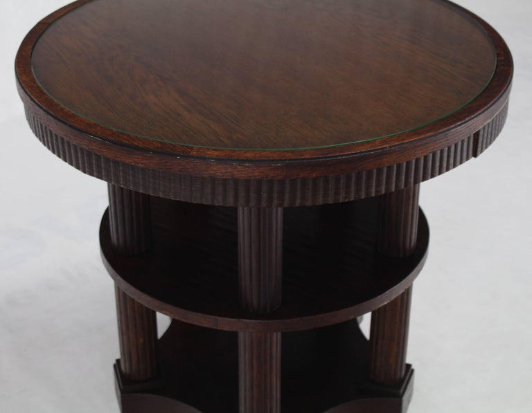 Fluted Legs Round Center Pedestal Gueridon Table Art Deco Arts and ...