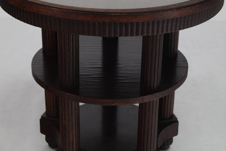Fluted Legs Round Center Pedestal Gueridon Table Art Deco Arts and ...