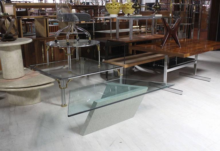 Geometrical Irregular Trapezoid Shape Glass Top Coffee Center Table at ...