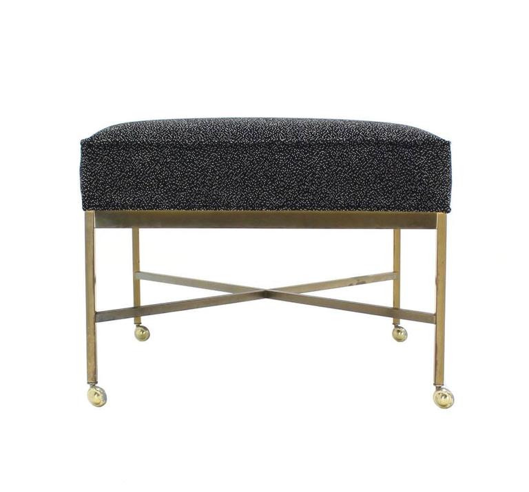 Large Solid Brass X Base Ottoman New Upholstery For Sale at 1stDibs ...