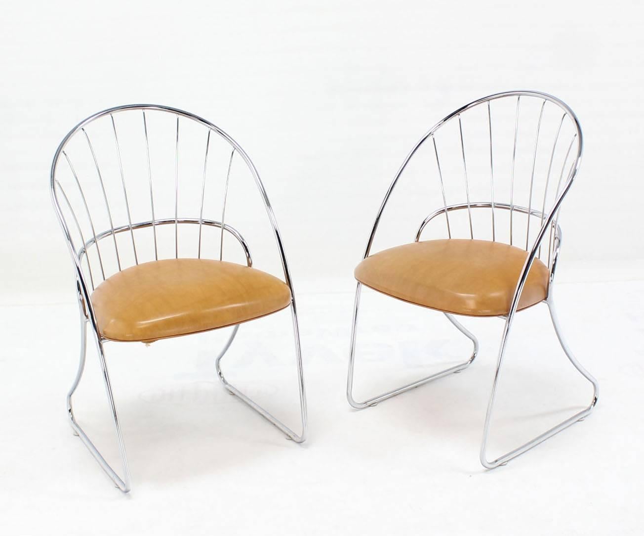 Set of Four Chrome Mid-Century Modern Dining Chairs at 1stDibs