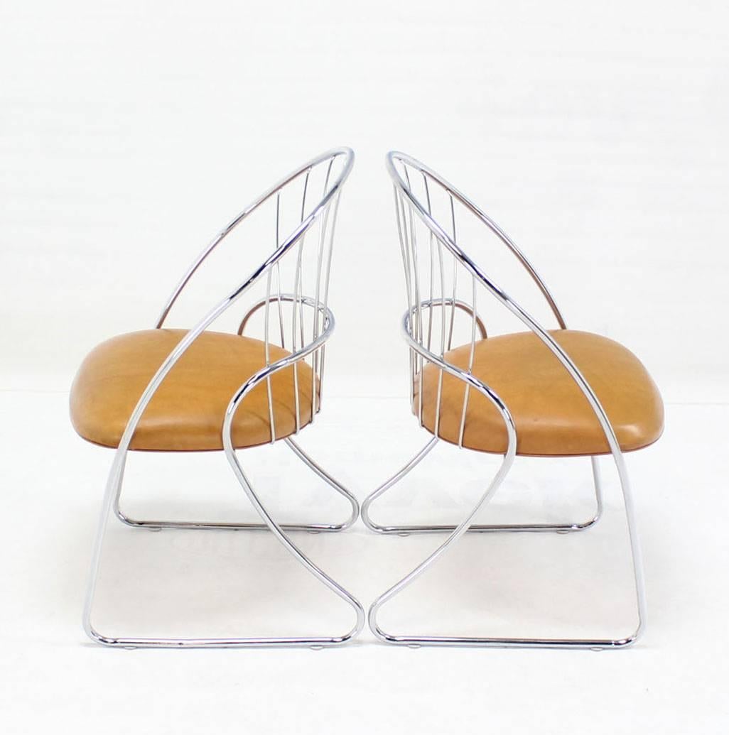 Set of Four Chrome Mid-Century Modern Dining Chairs at 1stDibs