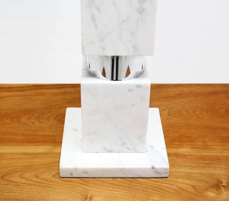 Chrome and Marble Stacked Blocks Table Lamp. For Sale at 1stDibs