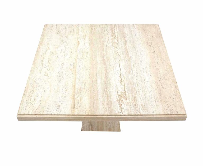 44 Inch Square Travertine Game Table on Double Tapered Base at 1stDibs ...