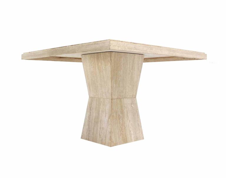 44 Inch Square Travertine Game Table on Double Tapered Base at 1stDibs ...