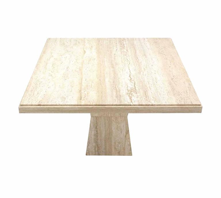 44 Inch Square Travertine Game Table on Double Tapered Base at 1stDibs ...