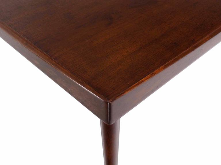 Square Rolled Solid Teak Edge Danish Modern Teak Coffee Table at 1stDibs