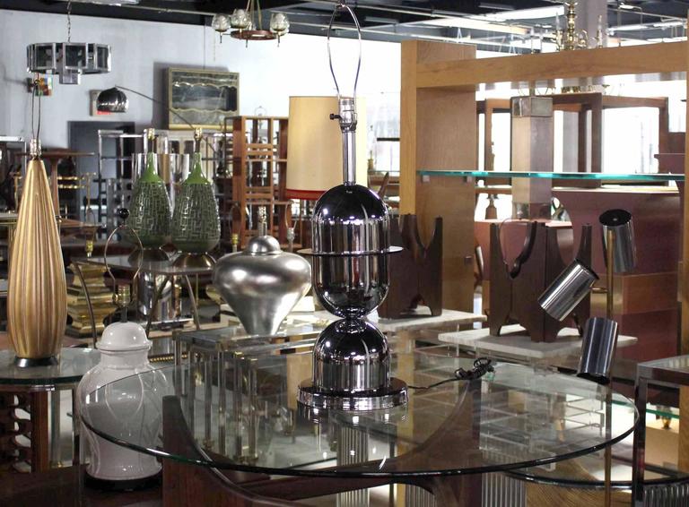 Mid Century Modern Polished Chrome Bullet Shape Table Lamp For Sale at ...