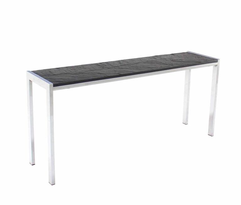 Midcentury Chrome Console Table Slate Top at 1stDibs | slate top ...