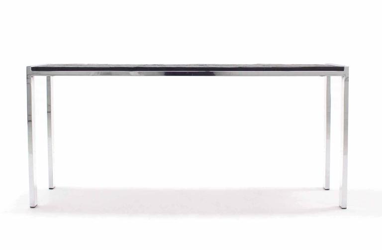 Midcentury Chrome Console Table Slate Top at 1stDibs | slate top ...