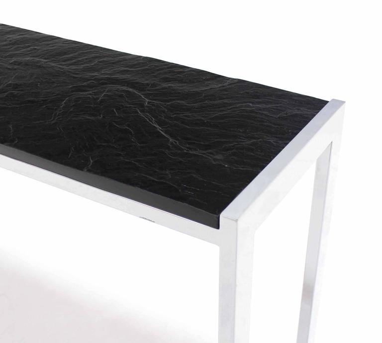 Midcentury Chrome Console Table Slate Top at 1stDibs | slate top ...