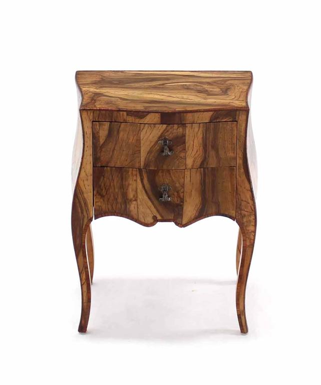 Patched Burl Wood Italian Bombay Side Table Nightstand at 1stDibs