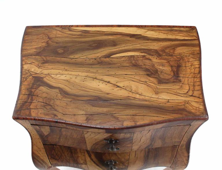 Patched Burl Wood Italian Bombay Side Table Nightstand at 1stDibs