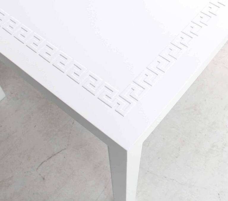 White Lacquer Raised Greek Key Ornament Top Coffee Table For Sale at ...