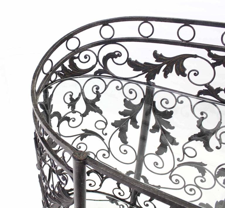 Maitland Smith Wrought Forged Iron Oval Side Board Server Display Case ...
