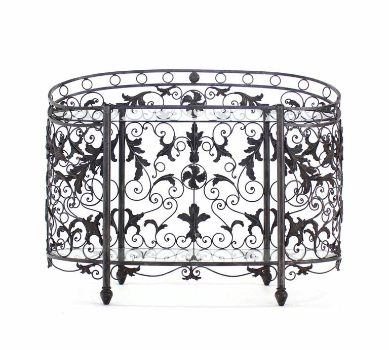 Maitland Smith Wrought Forged Iron Oval Side Board Server Display Case ...