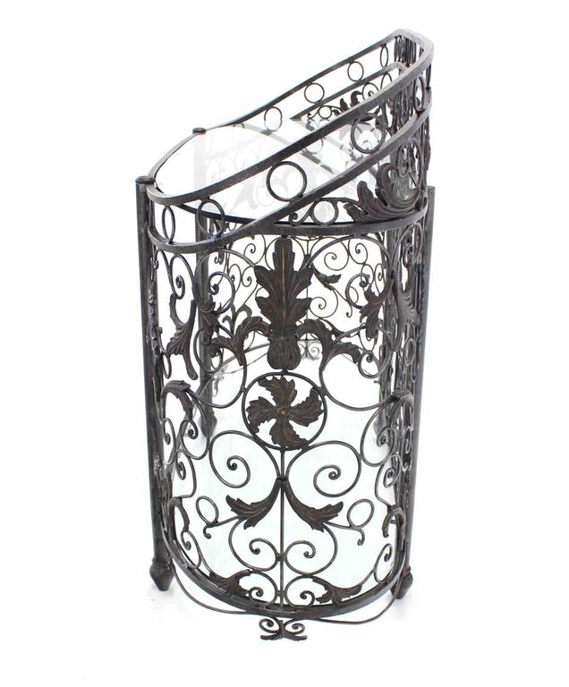 Maitland Smith Wrought Forged Iron Oval Side Board Server Display Case ...