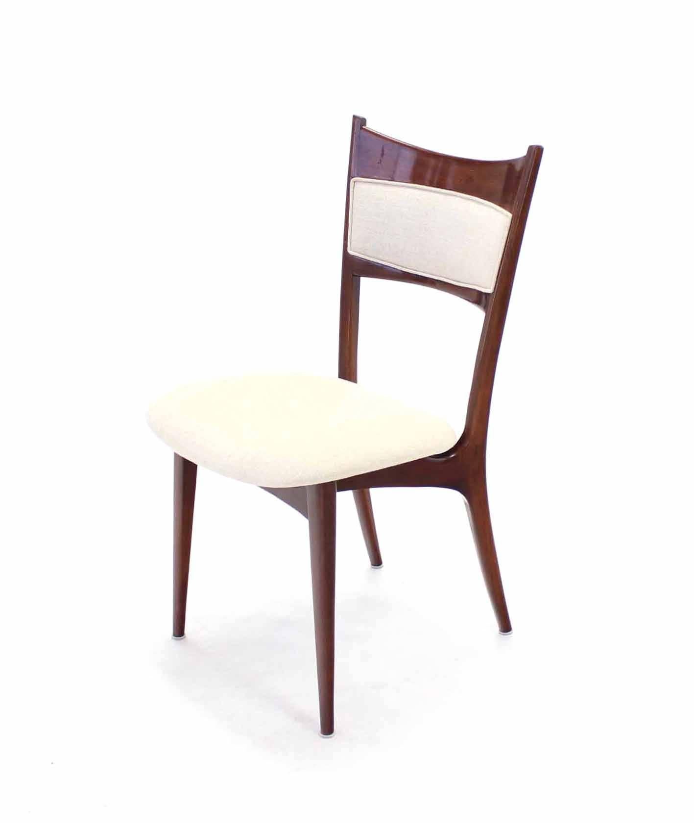 Set of Six Italian Modern Dining Chairs with New Upholstery at 1stDibs