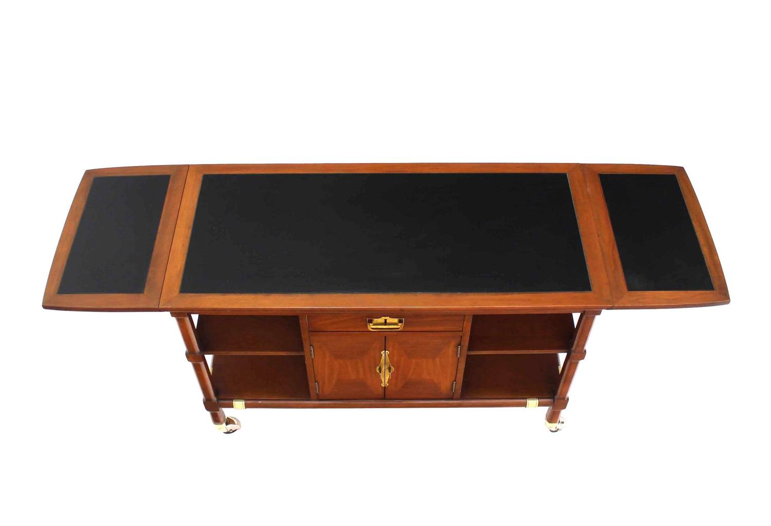 Mid-Century Modern Drop-Leaf Server Cart For Sale at 1stdibs