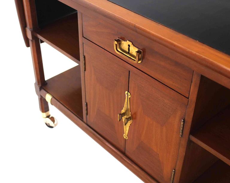 Mid Century Modern Drop Leaf Server Cart at 1stDibs