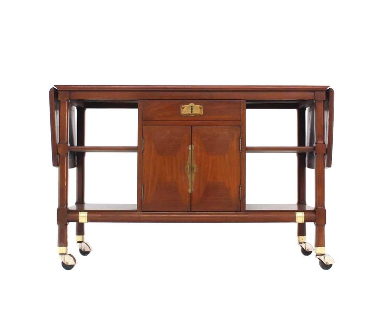 Mid Century Modern Drop Leaf Server Cart at 1stDibs
