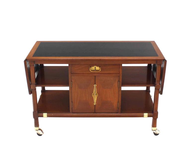 Mid Century Modern Drop Leaf Server Cart at 1stDibs