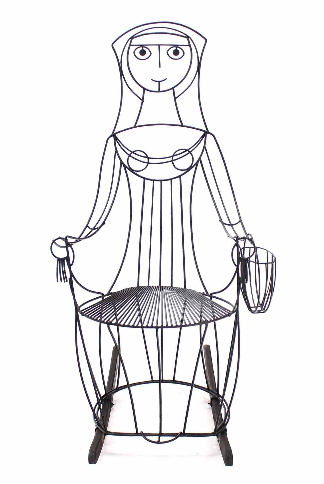 John Risley Welded Wire Rocking Chair at 1stDibs