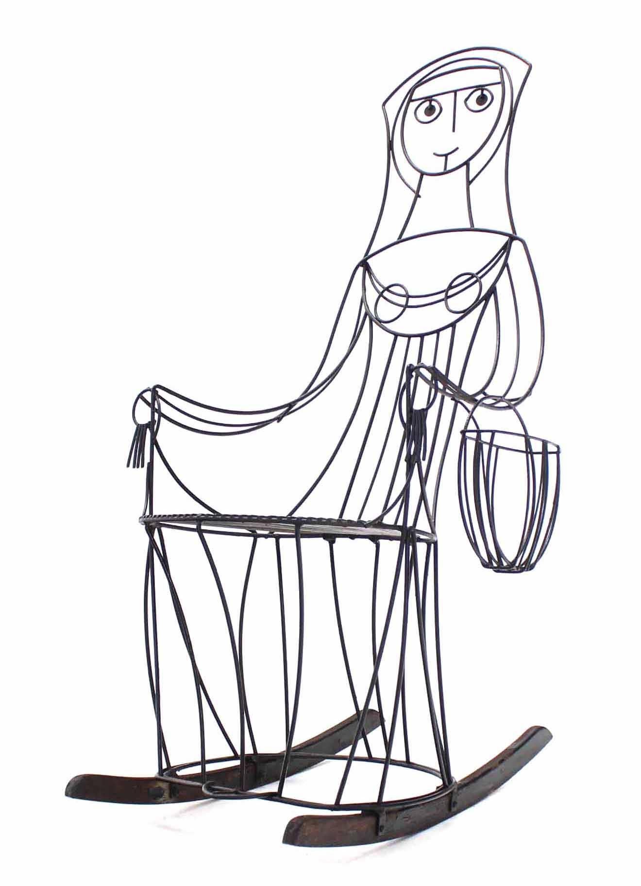 John Risley Welded Wire Rocking Chair at 1stDibs
