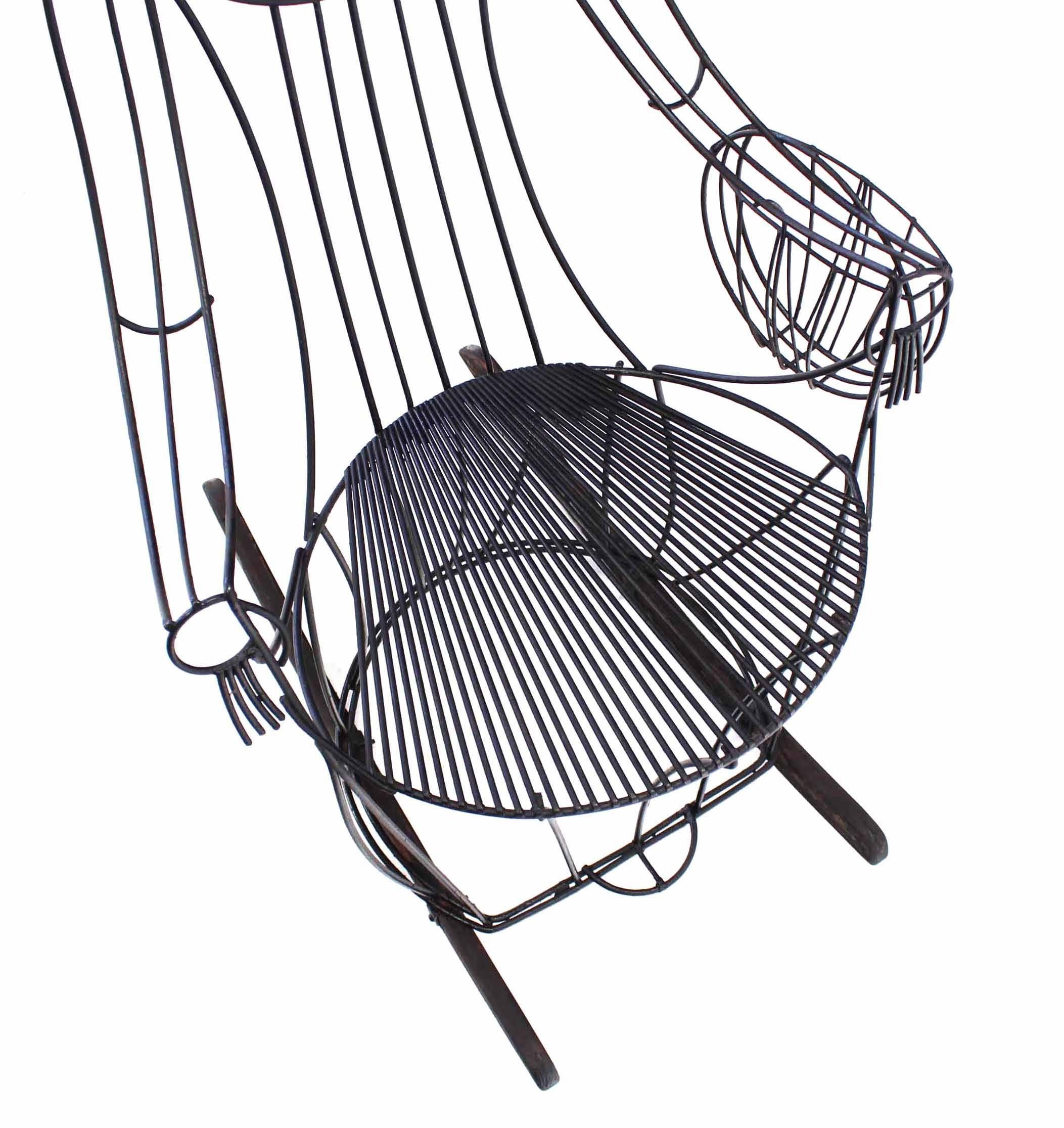 John Risley Welded Wire Rocking Chair at 1stDibs