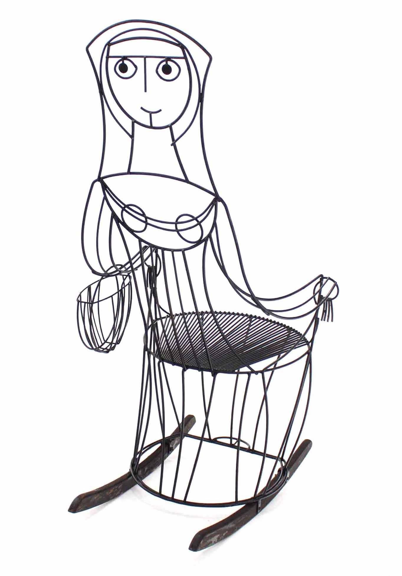 John Risley Welded Wire Rocking Chair at 1stDibs