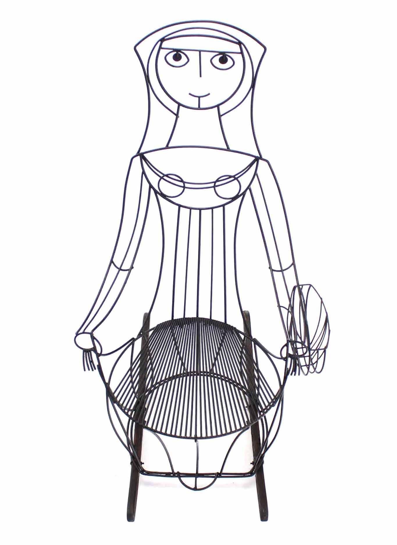 John Risley Welded Wire Rocking Chair at 1stDibs