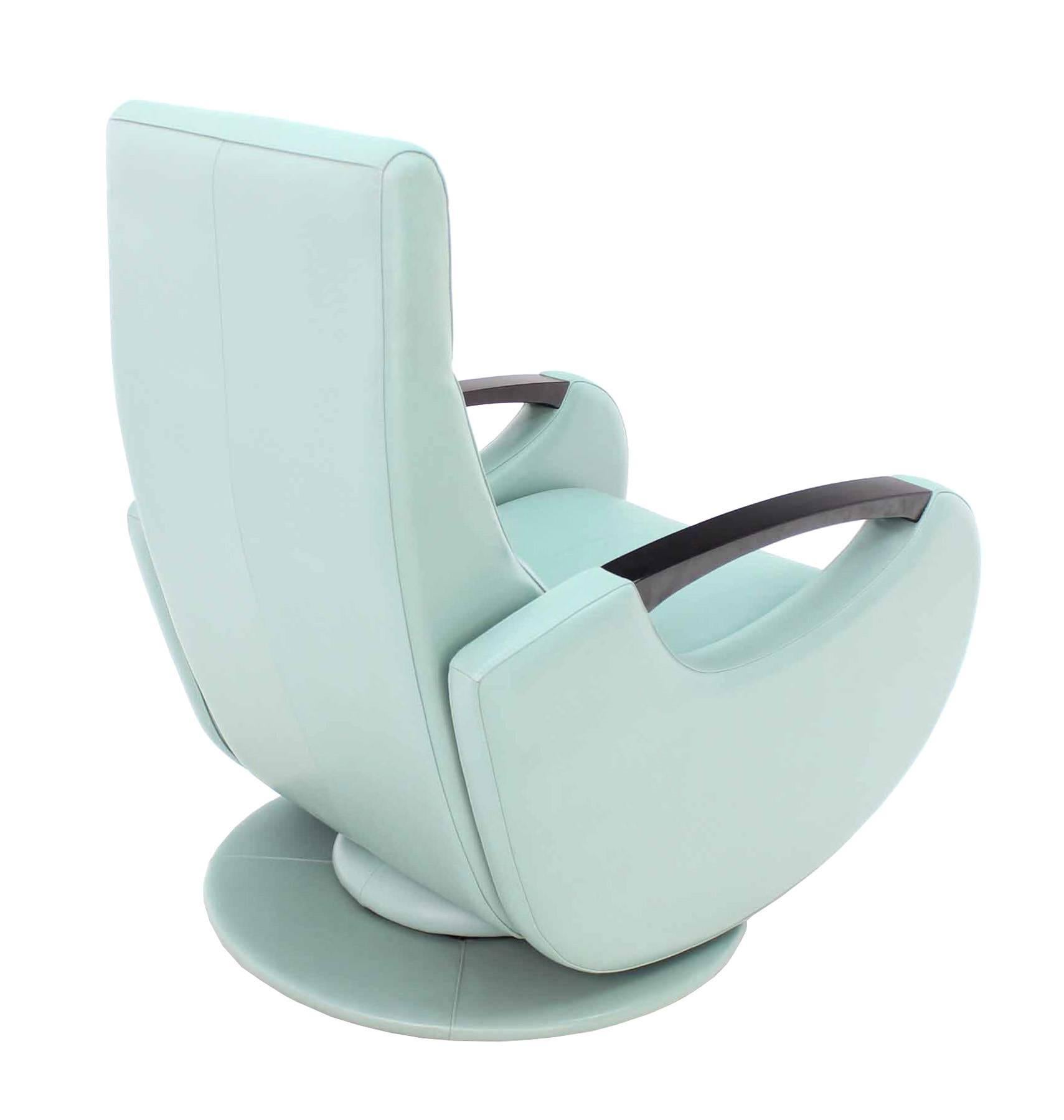 Pair of Mid Century Modern Leather Recliner Lounge Chairs Space Age ...