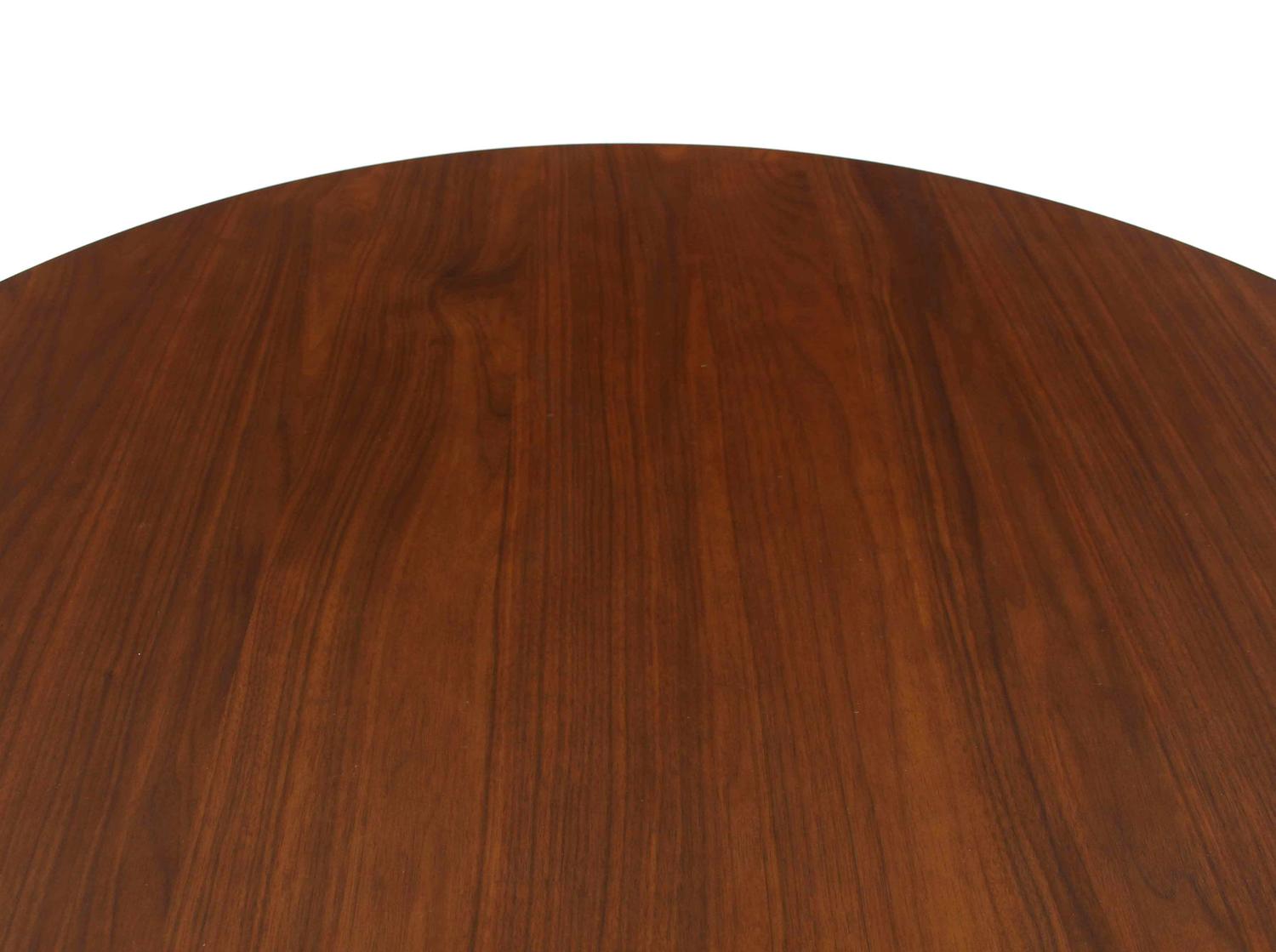 Cone Shape Base Walnut Top Mid-Century Round Dining Table at 1stdibs