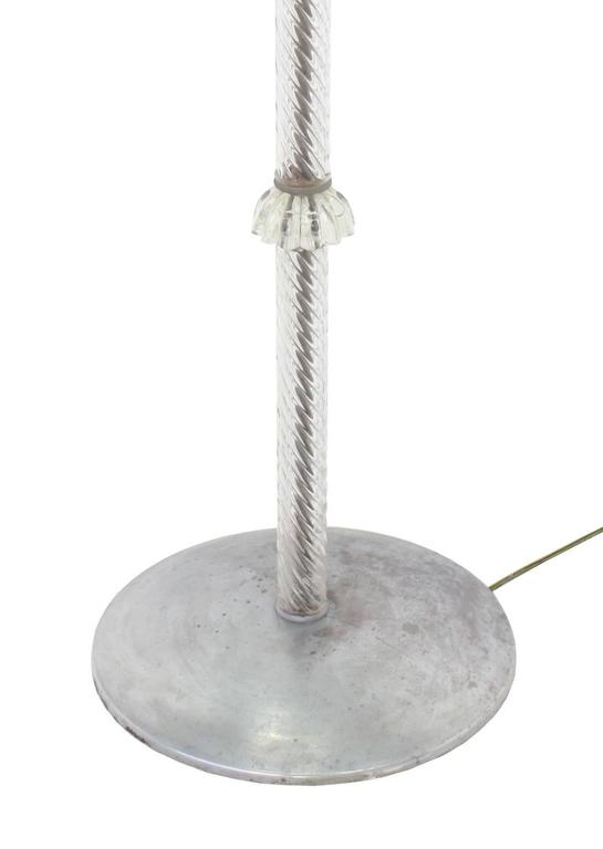 Twisted Glass Pole Floor Lamp For Sale at 1stDibs