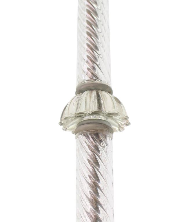 Twisted Glass Pole Floor Lamp For Sale at 1stDibs