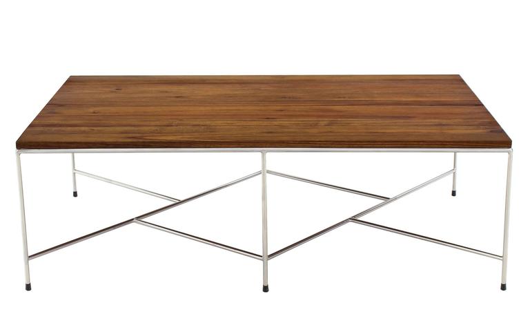 Z Base Stainless Base Solid Top Coffee Table For Sale at 1stDibs