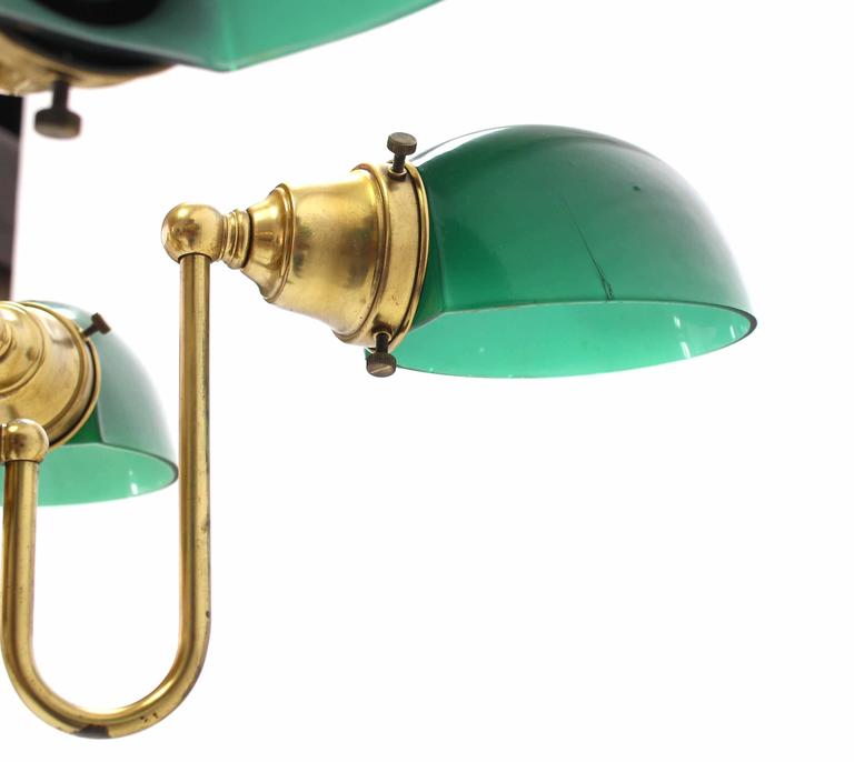 Emerald and Glass Brass Light Fixture For Sale at 1stDibs
