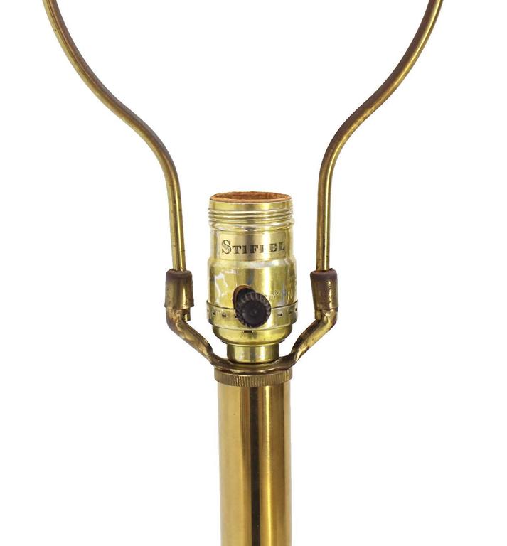 Large Brass Fluted Drum Shape Table Lamp by Stiffel For Sale at 1stDibs