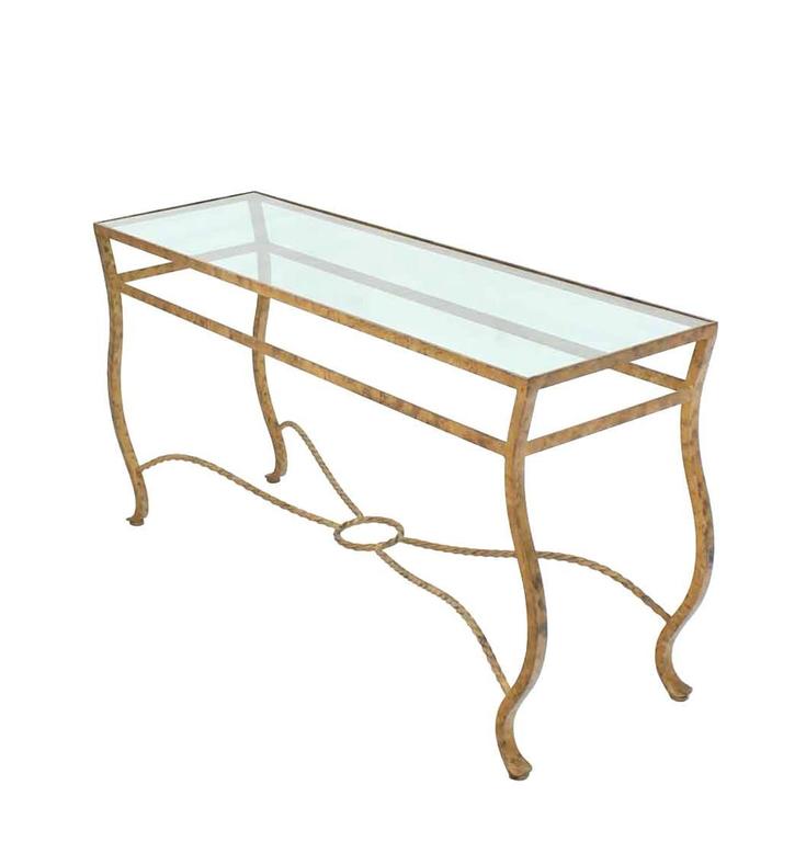 Pair of Ornate Gold Finish Console Tables For Sale at 1stDibs