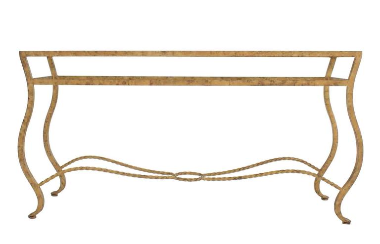 Pair of Ornate Gold Finish Console Tables For Sale at 1stDibs