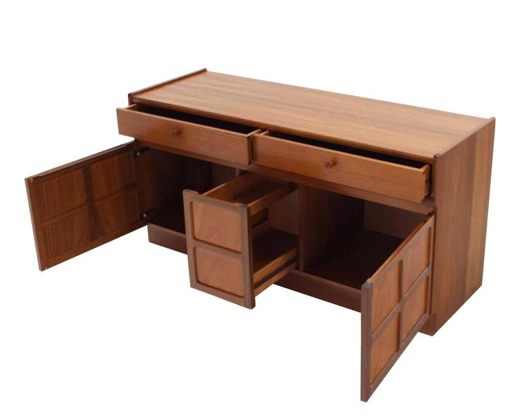 Small Danish Modern Teak Credenza with Concealed File Cabinet at 1stDibs