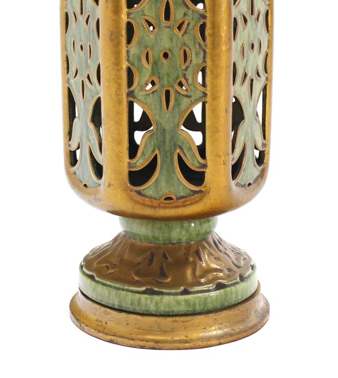 Large Ornate Art Pottery Base Table Lamp For Sale at 1stDibs | ornate ...