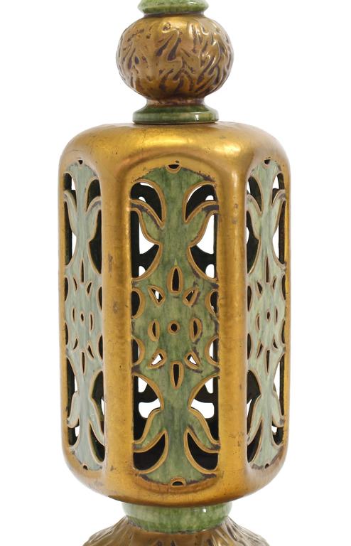 Large Ornate Art Pottery Base Table Lamp For Sale at 1stDibs | ornate ...