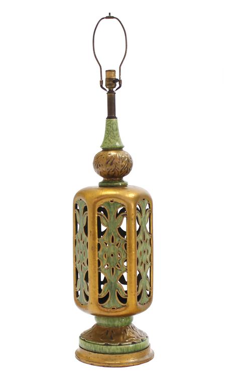 Large Ornate Art Pottery Base Table Lamp For Sale at 1stDibs | ornate ...