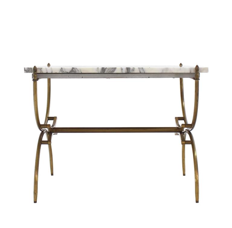 Solid Brass Marble Top Arch Shape Legs Side Table For Sale at 1stDibs ...
