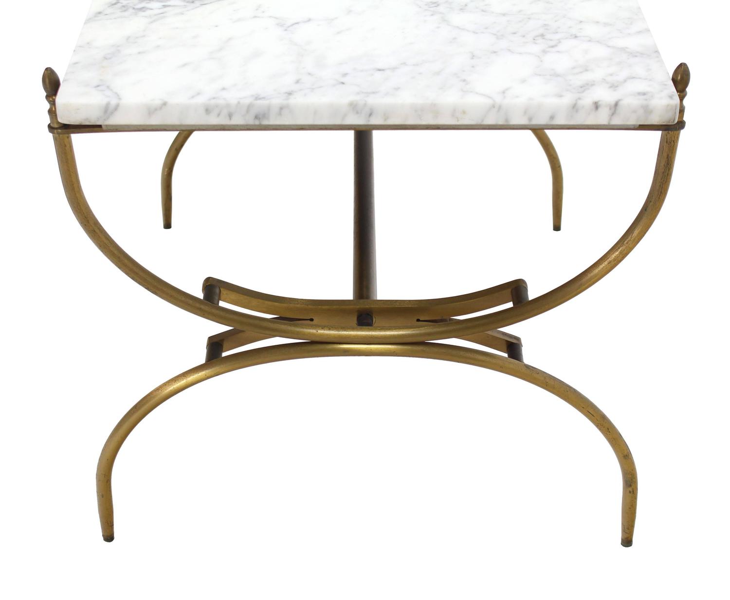 Solid Brass Marble-Top Arch Shape Legs Side Table For Sale at 1stdibs