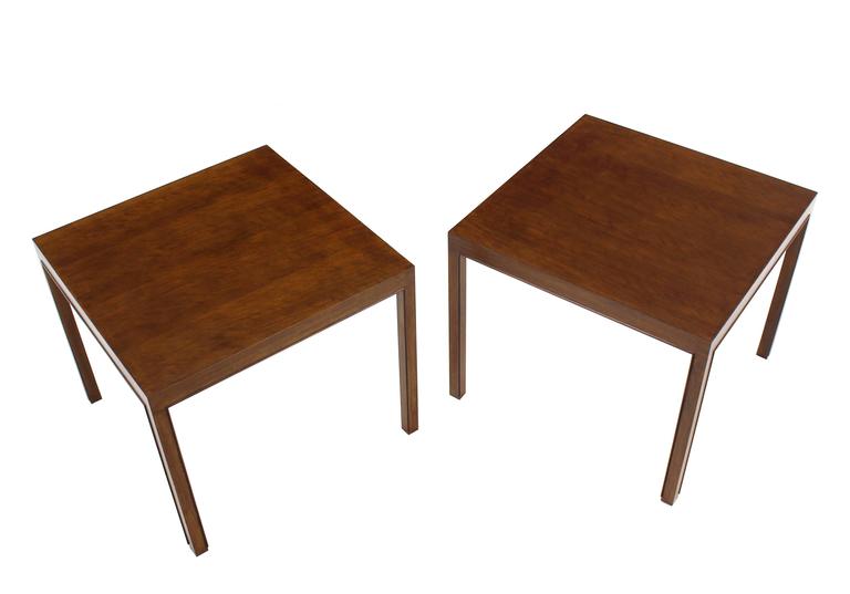 Pair of Large Square Lamp End Tables by Dunbar For Sale at 1stDibs