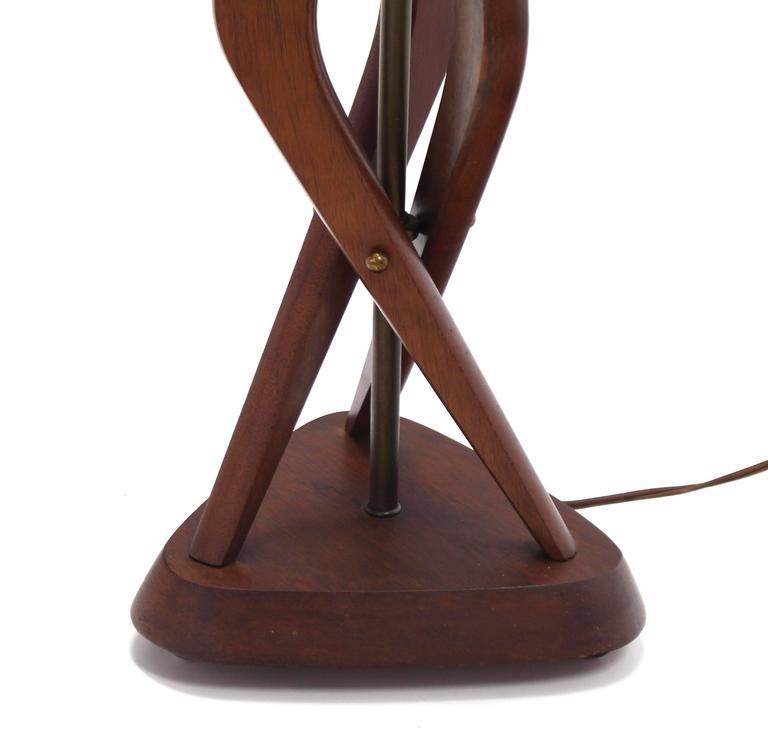 Walnut Table Lamp For Sale at 1stDibs