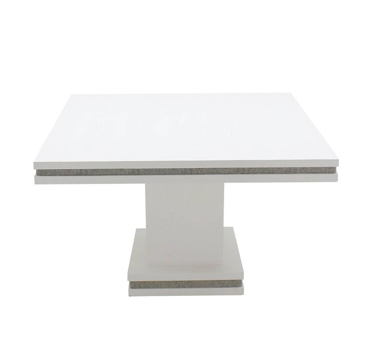 Pair of White Lacquered Grass Cloth Square Game Tables at 1stDibs